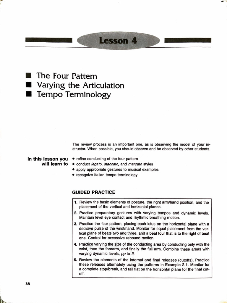 Choral Conducting - Lesson 4 | PDF | Tempo | Conducting