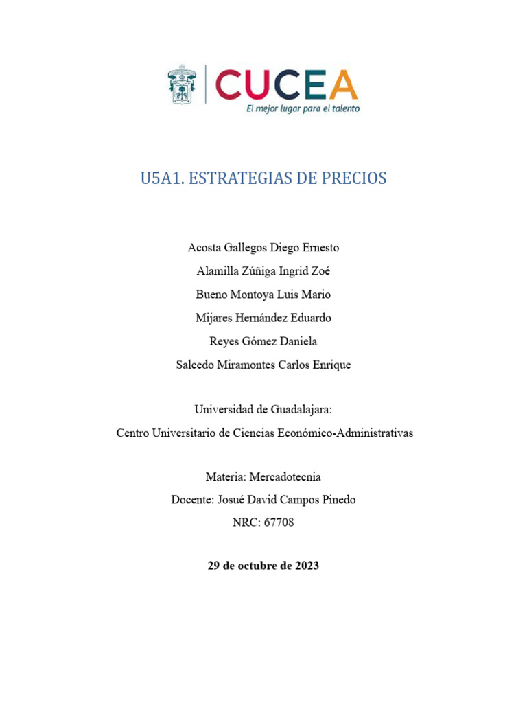 U5A1. Estrategias de Precios | PDF | Marca | Coca Cola