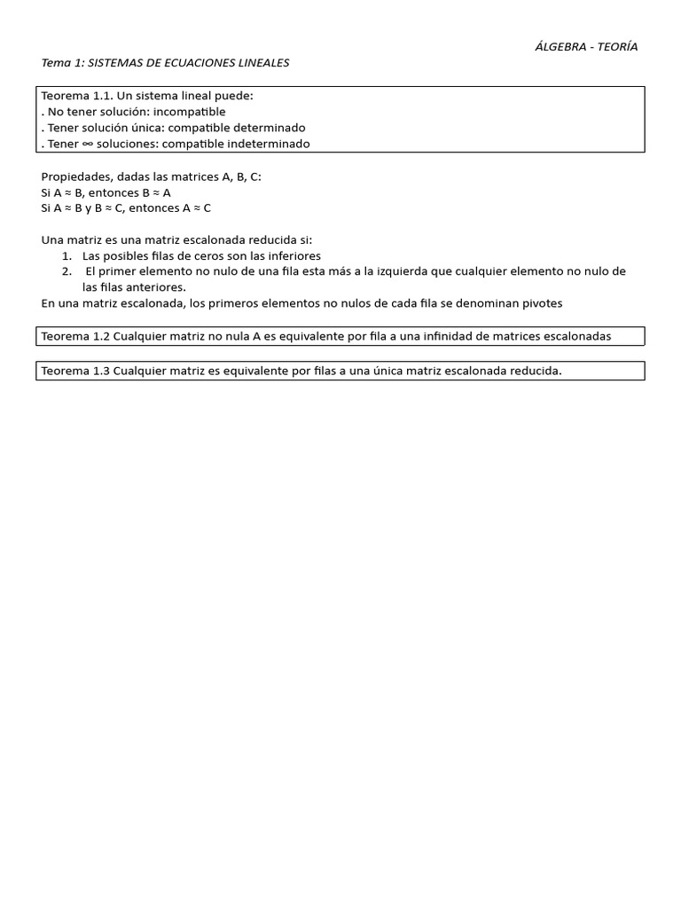 Teoria Algebra 1er Parcial | PDF | Matriz (Matemáticas) | Espacio vectorial Teoria Algebra 1er Parcial | PDF | Matriz (Matemáticas) | Espacio vectorial