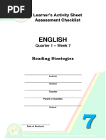 English 7: Quarter 1 Week 1 Module 1 | PDF | Speed Reading | Communication
