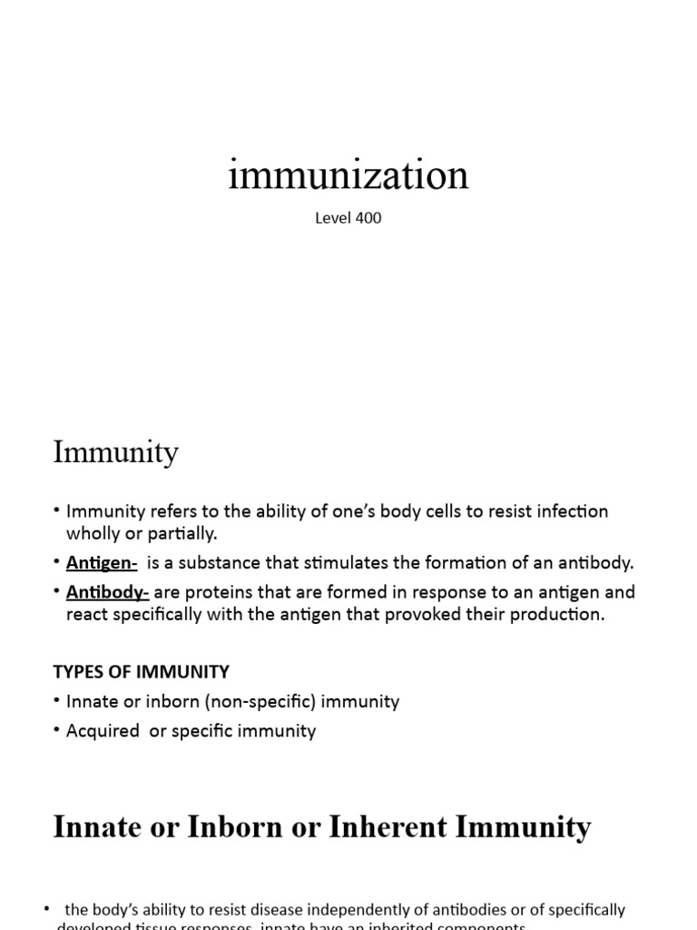 Immunization 1 | PDF | Immune System | Vaccines