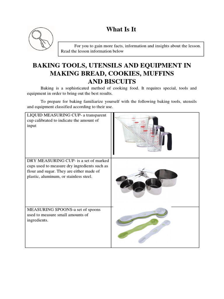 BPP 11 M1 Baking Tools | PDF | Baking | Sheet Pan