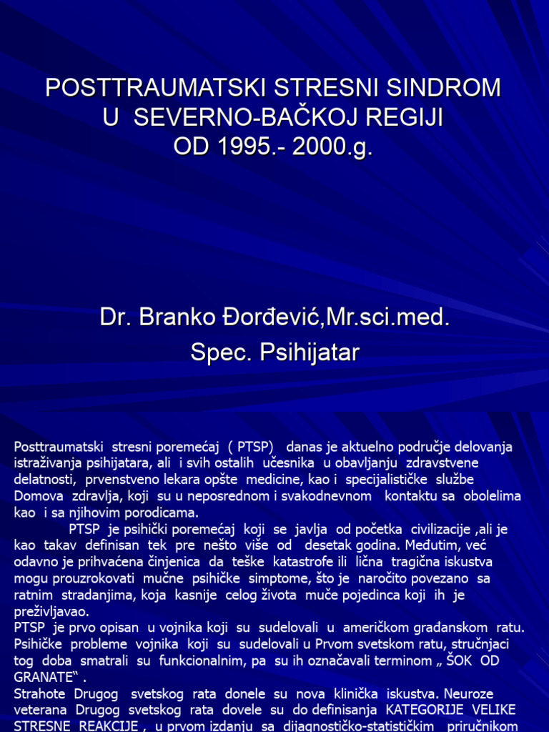 Posttraumatski Stresni Sindrom 2 | PDF