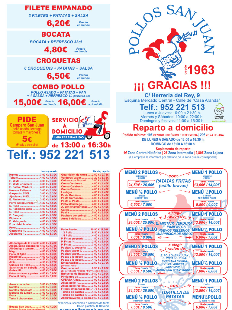 POLLOS SAN JUAN Folleto Imprenta ABRIL 2023 | PDF | Alimentos ...