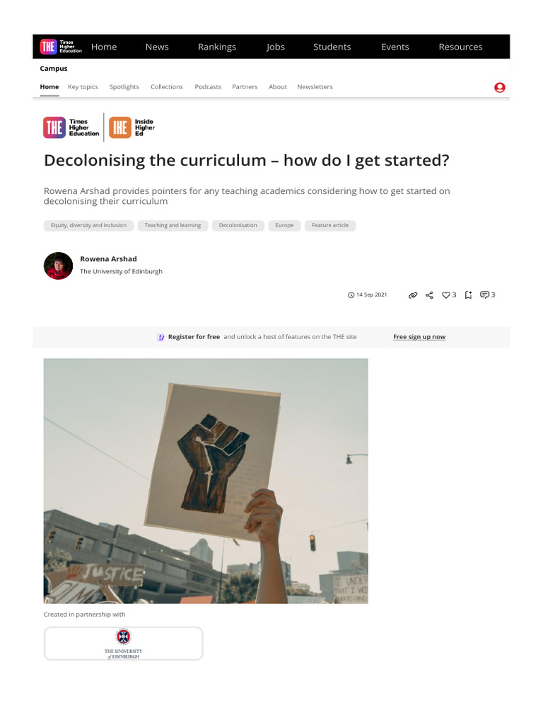 Decolonising The Curriculum How Do I Get Started The Campus Learn