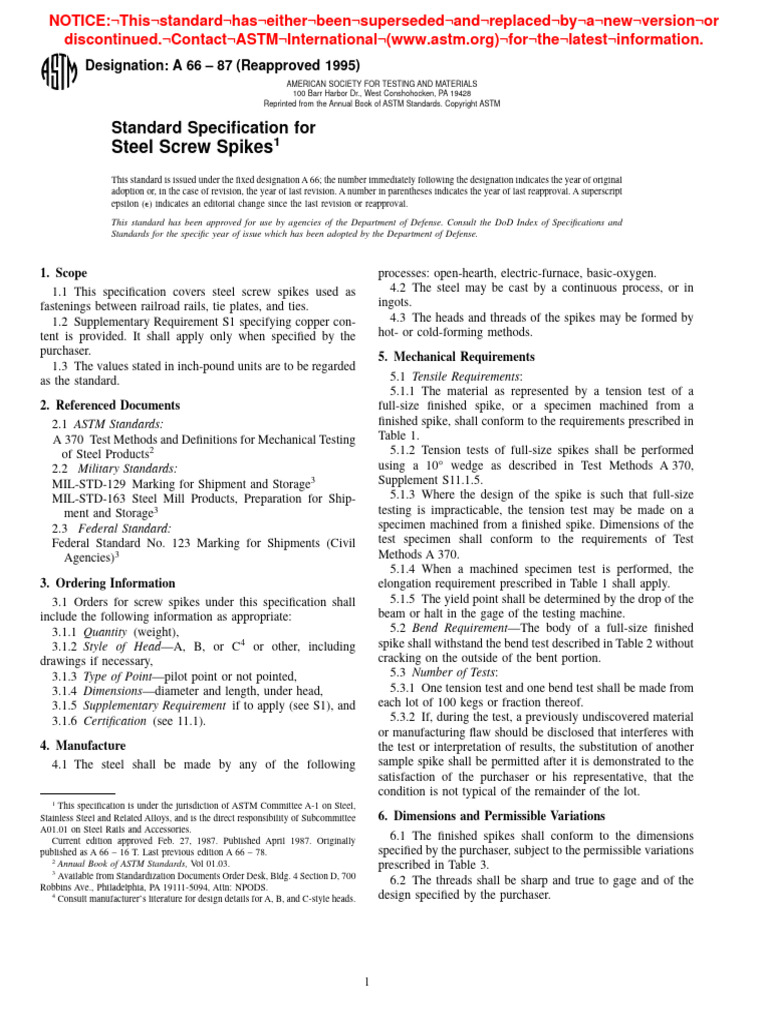 ASTM A 66 - 87 (Reapproved 1995) | PDF | Building Engineering | Materials