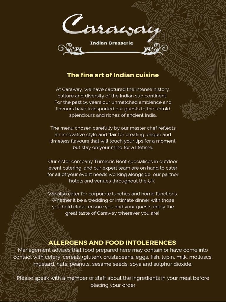 Caraway 2023 Menu | PDF | Indian Cuisine | Curry