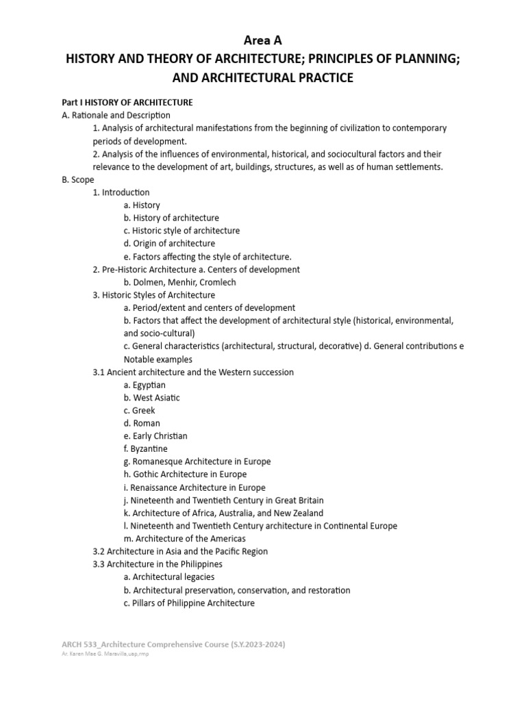 Comprehensive Architecture Course Outline | PDF | Architect | Design