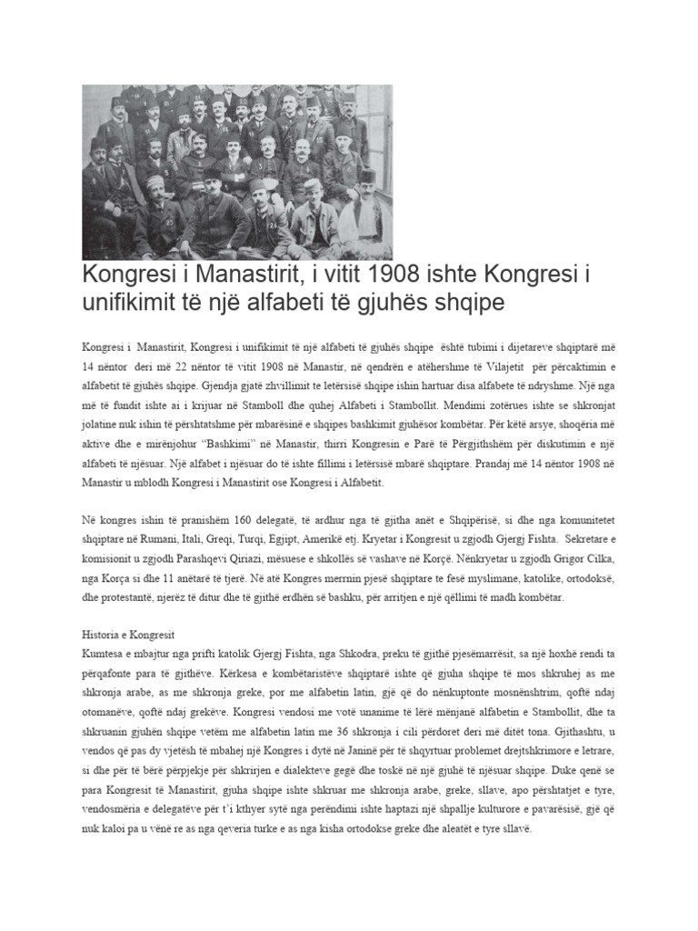 Kongresi I Manastirit | PDF