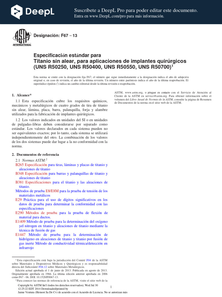 F67.1374633-12013 Es | PDF | Titanio | Aleación