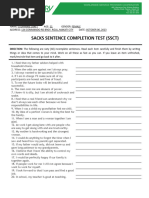 Sacks Sentence Completion Test Insights | PDF | Self-Improvement | Wellness