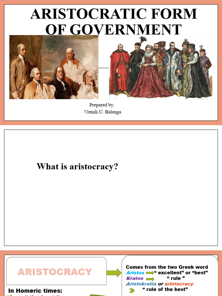 Aristocratic Form of Government New | PDF | Nobility | Forms Of Government