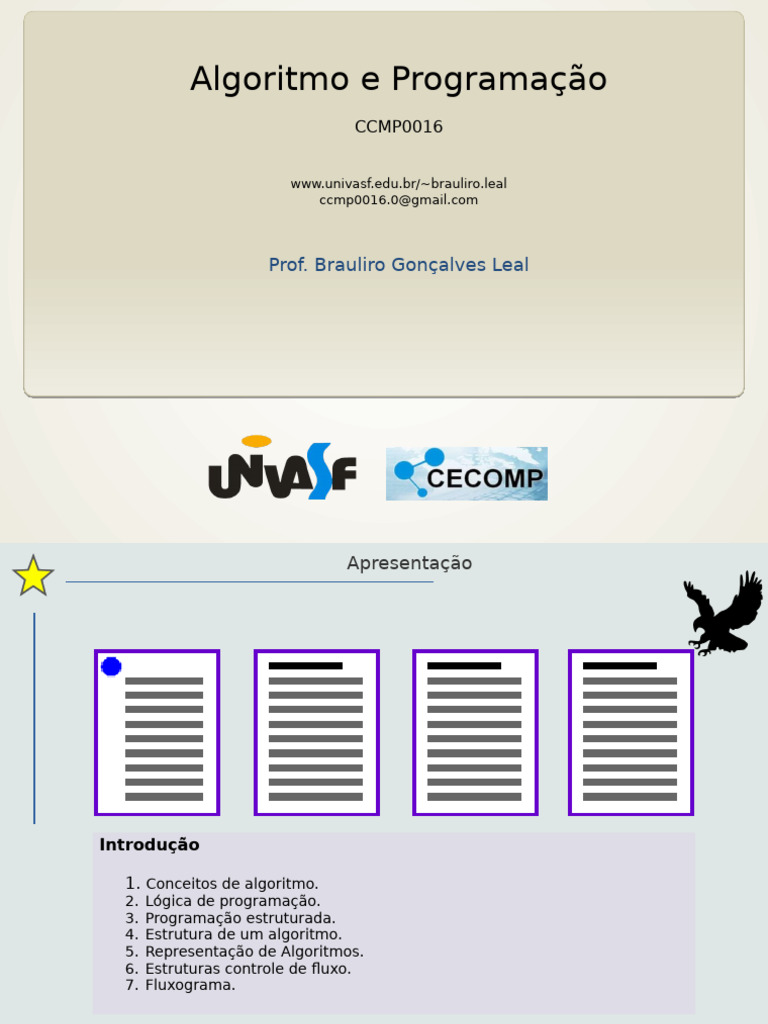 Algoritmo e Programação: Prof. Brauliro Gonçalves Leal | PDF ...