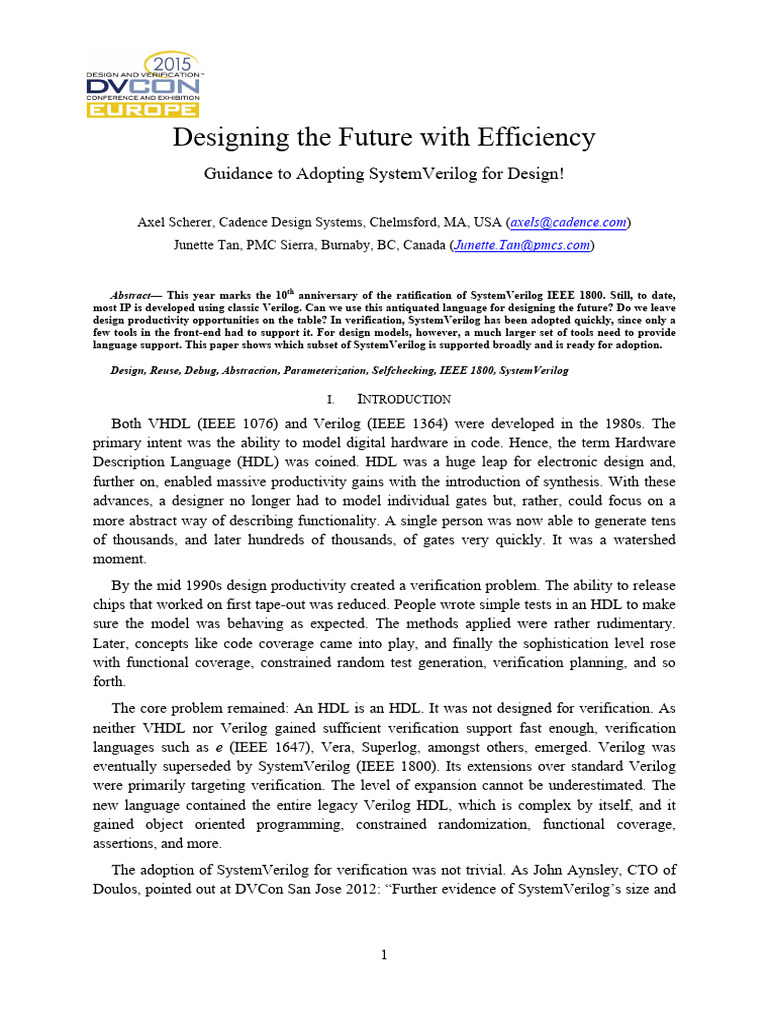DVCon Europe 2015 P1 3 Paper | PDF | Hardware Description Language | Vhdl