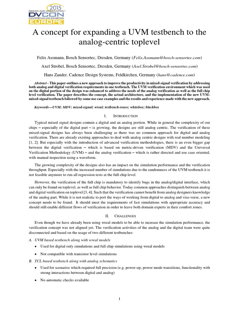 Dvcon Europe 2015 P1 5 Paper Pdf Analogue Electronics Formal Verification