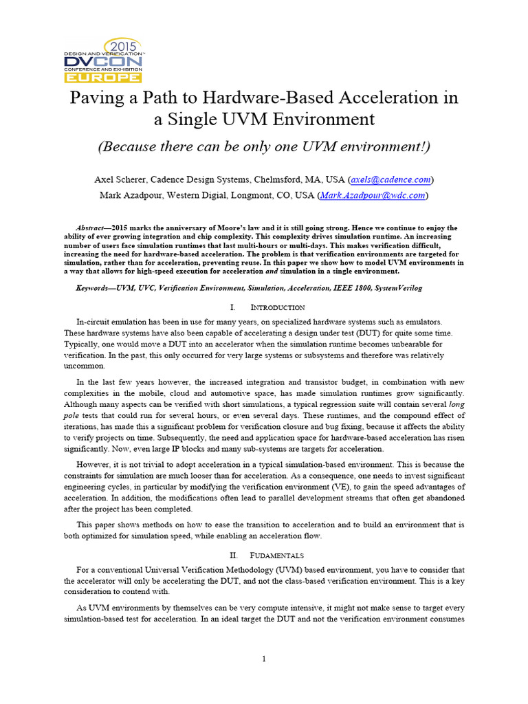 DVCon Europe 2015 P1 7 Paper | PDF | Simulation | Interface (Computing)