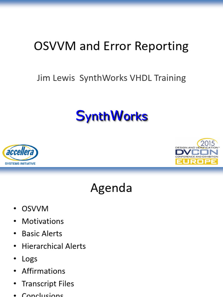 DVCon Europe 2015 TA1 7 Presentation | PDF | Vhdl | Software Development