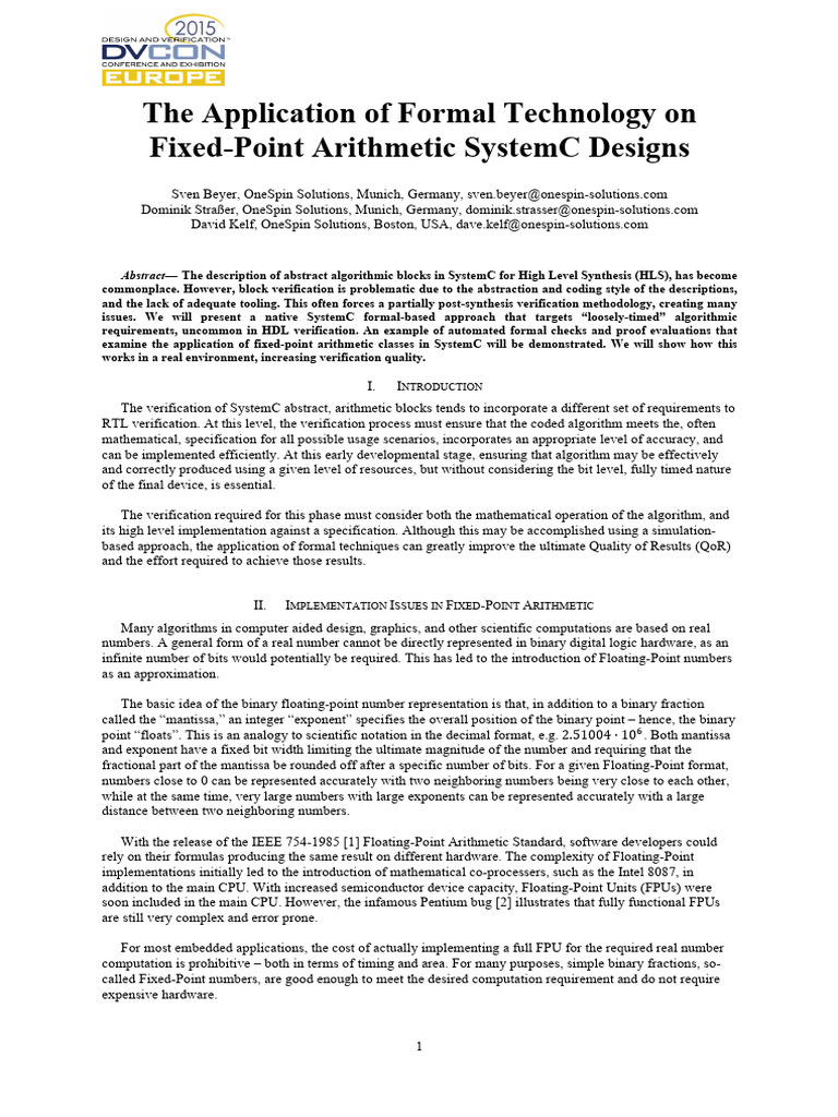 Dvcon Europe 2015 Ta2 3 Paper Pdf Formal Verification Applied Mathematics