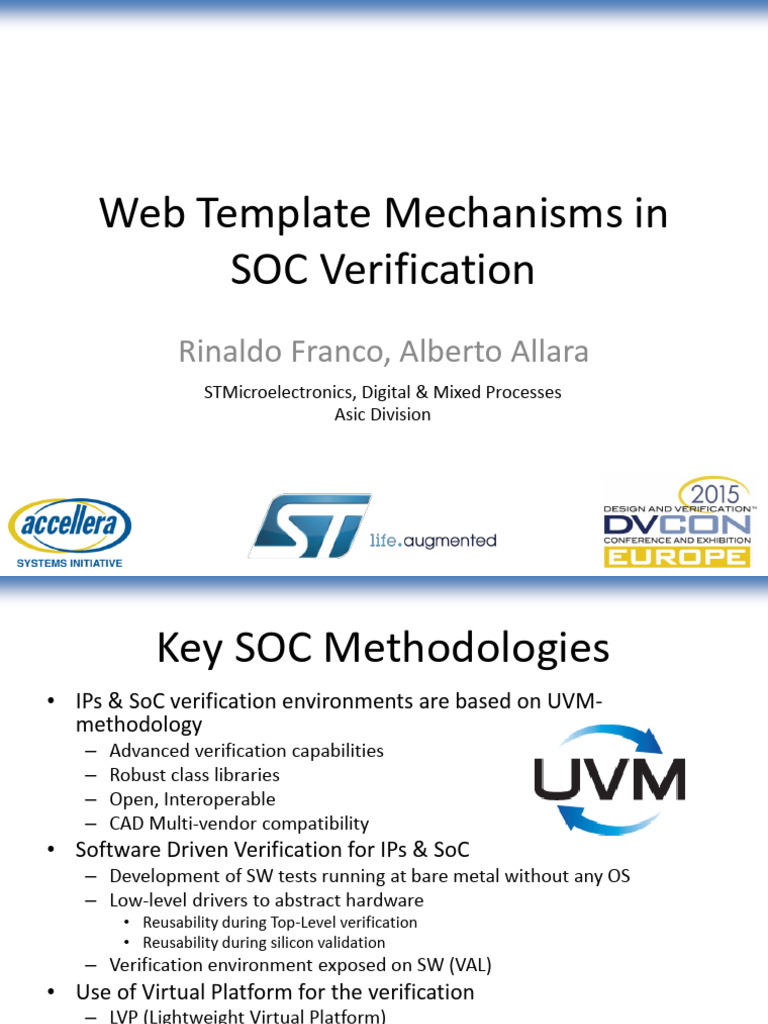 DVCon Europe 2015 TA3 3 Presentation | PDF | Json | System On A Chip