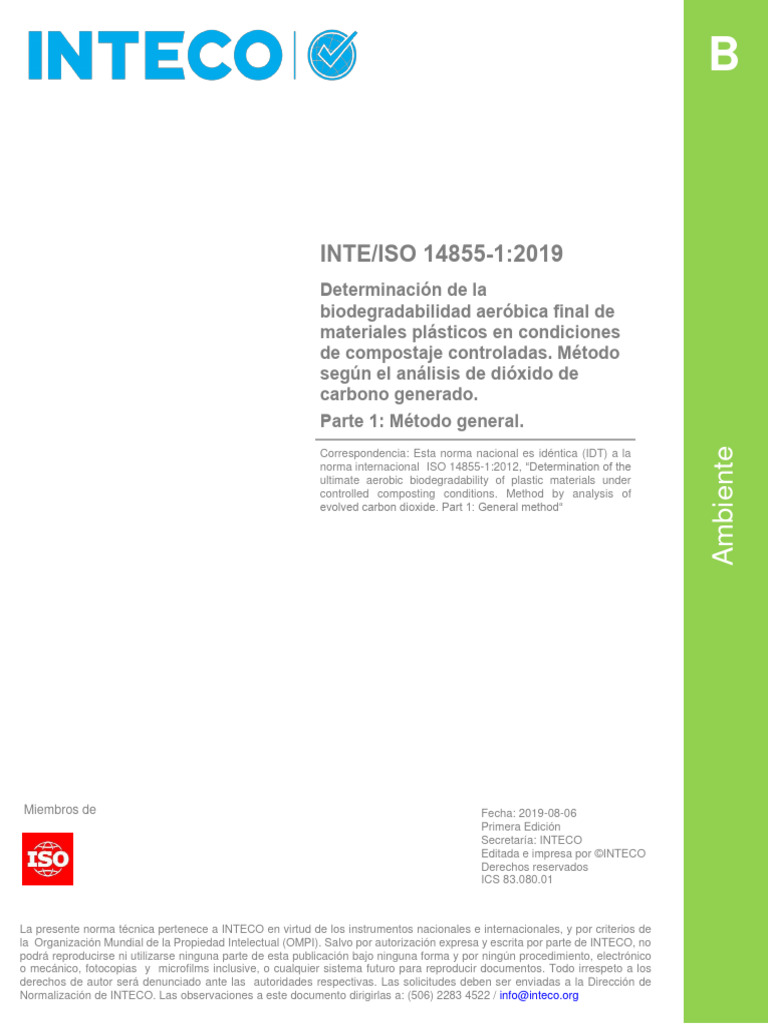 Biodegradabilidad Plásticos: ISO 14855-1 | PDF | Compost | Carbono ...