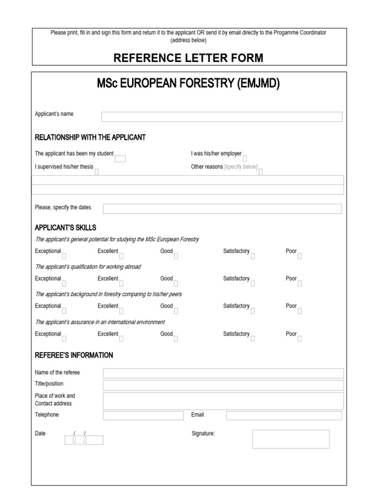 Reference Letter MSC EF 2024 | PDF