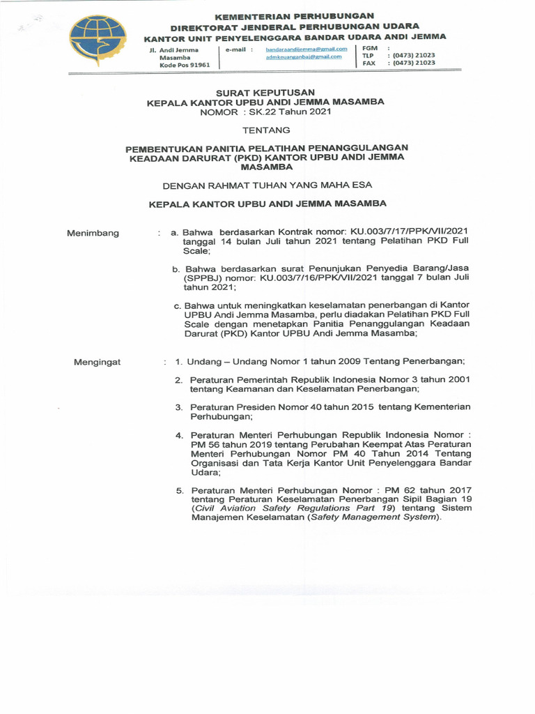 SK Pelatihan PKD Full Scale | PDF