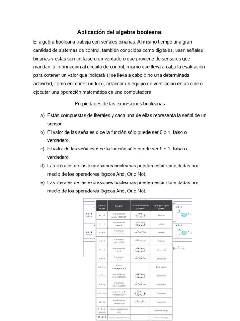 Aplicación Del Algebra Booleana | PDF