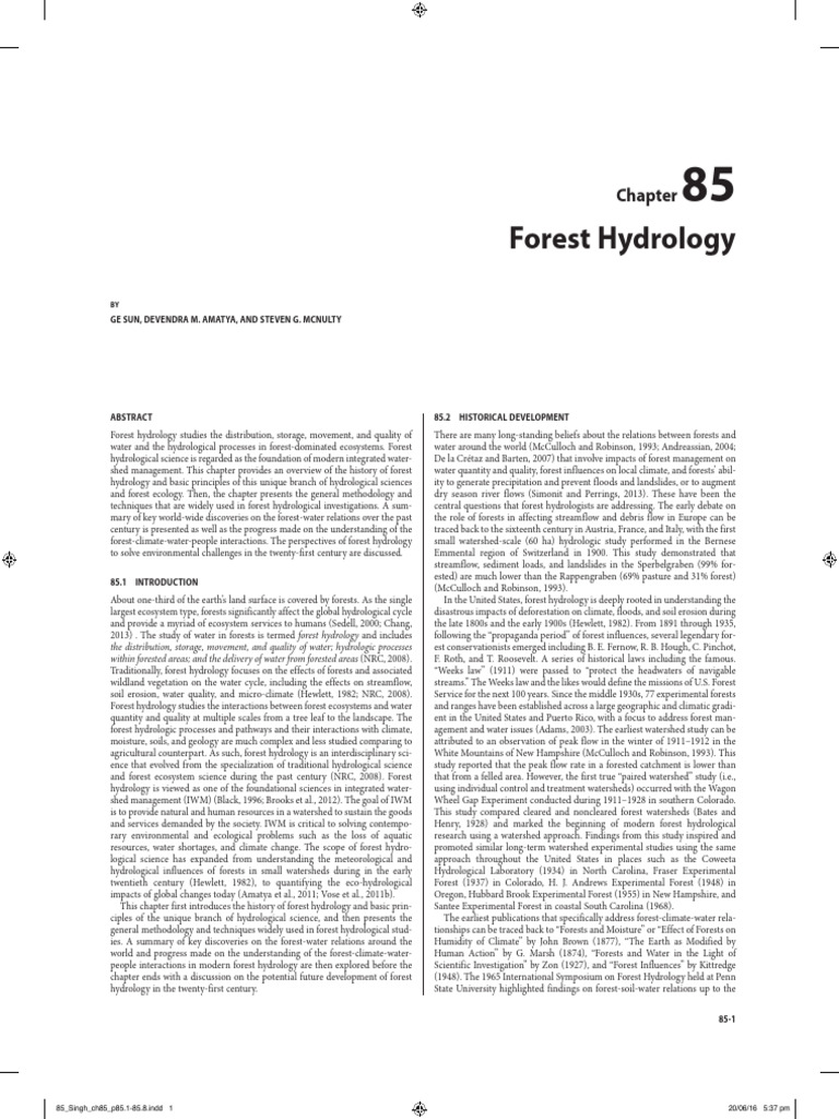 Forest Hydrology | PDF | Hydrology | Surface Runoff
