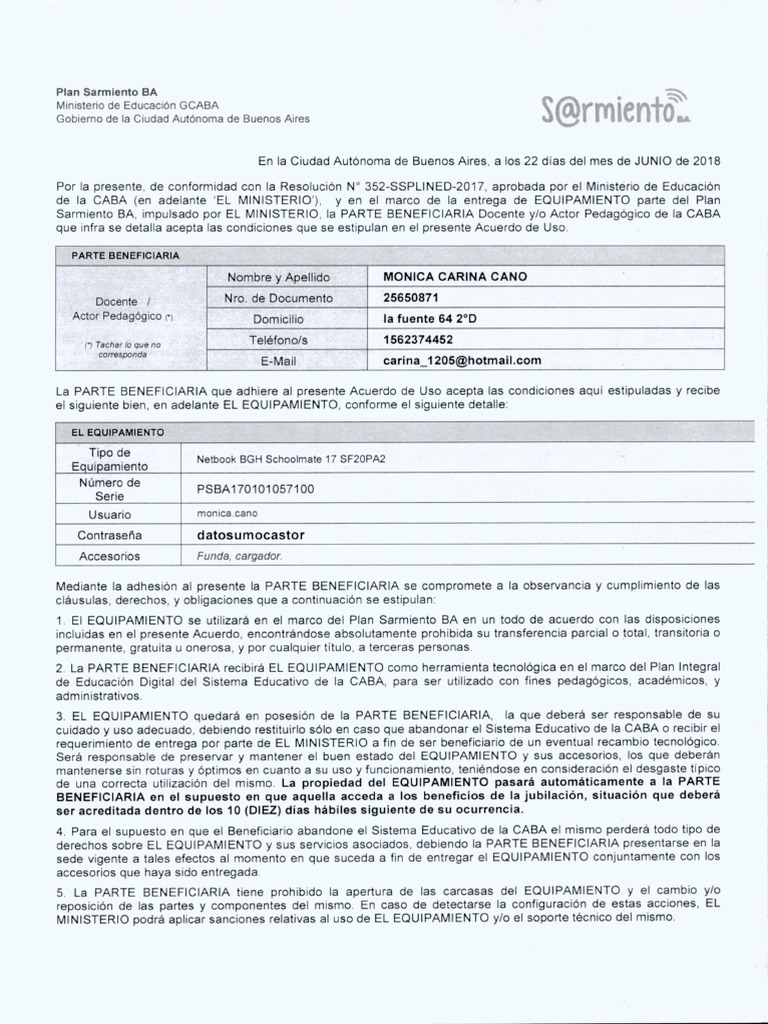 Comodato - Monica Carina Cano | PDF