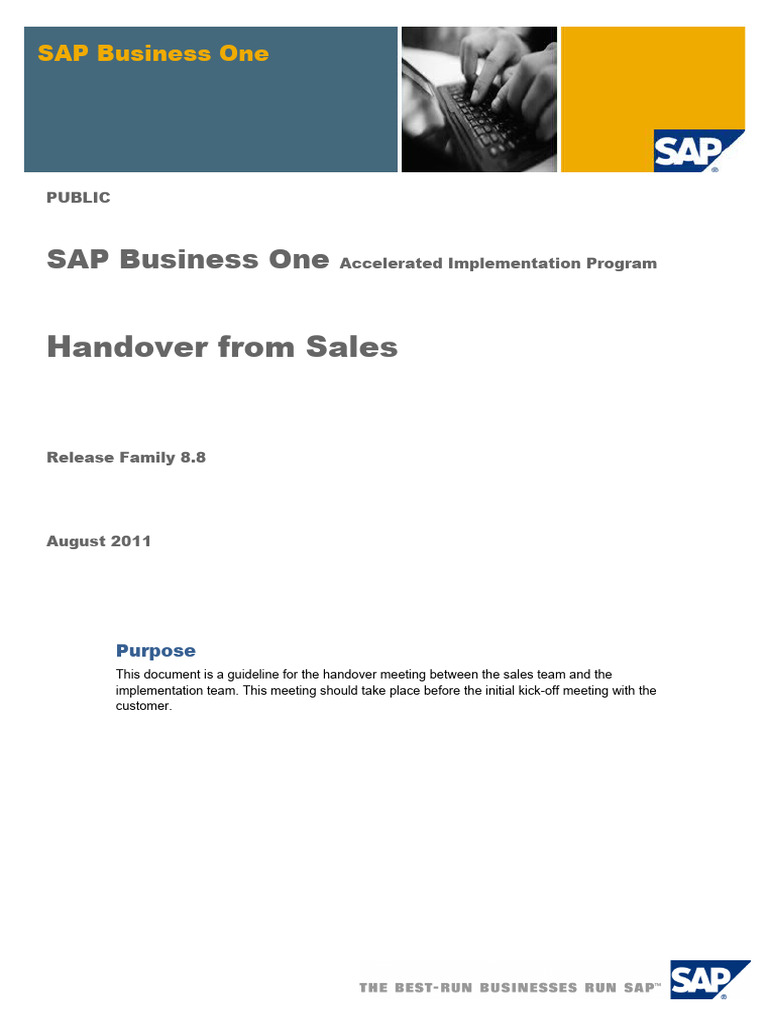 B1AIP30 - Handover From Sales | PDF | Sales | Implementation