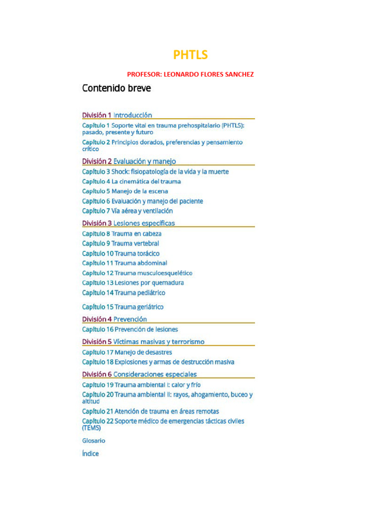 PHTLS | PDF
