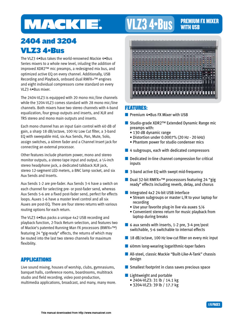 Mackie 2404-3204 | PDF | Sound Production | Acoustics