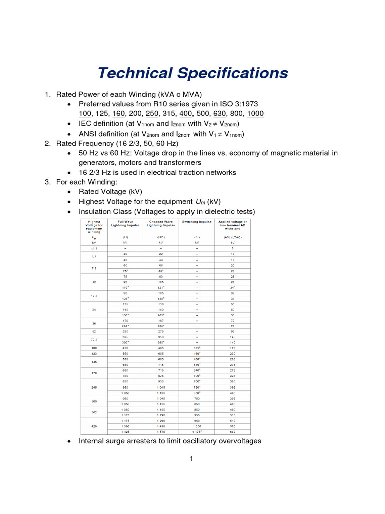 Technical Specifications and Standards | Download Free PDF ...