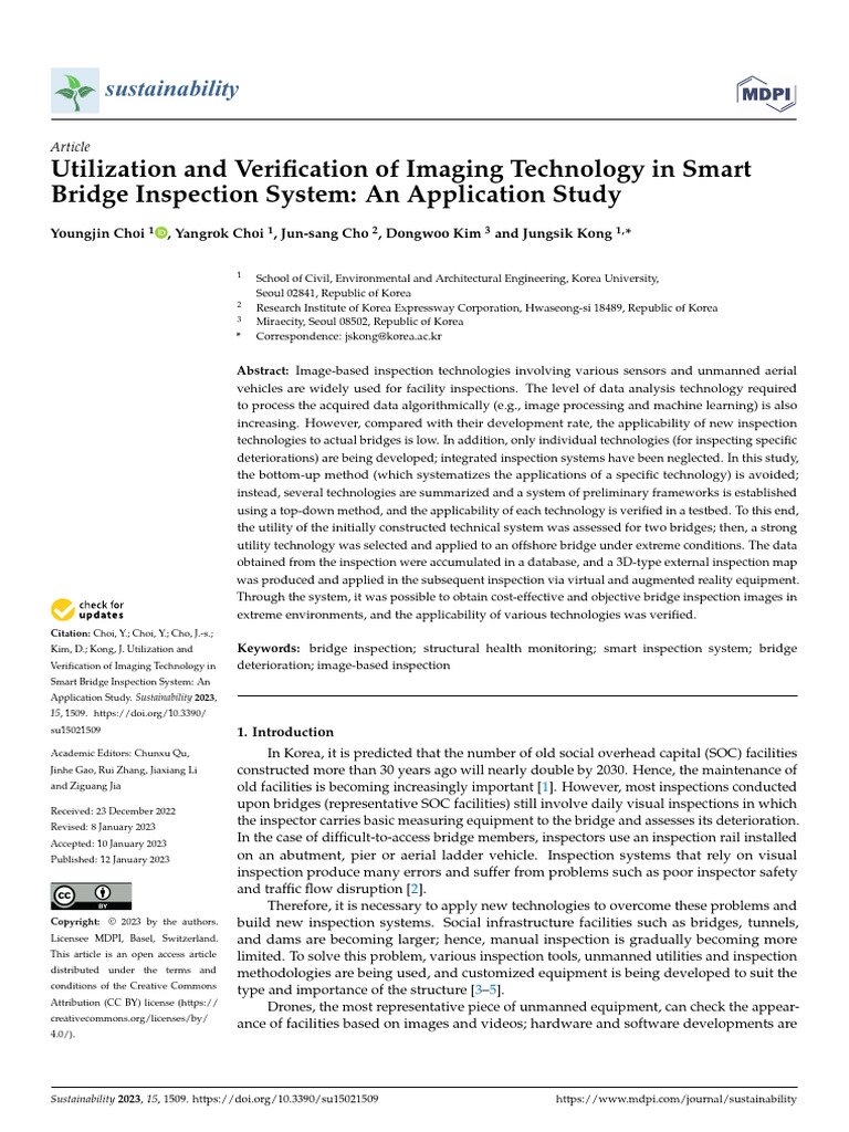 Sustainability 15 01509 v2 | Download Free PDF | Unmanned Aerial Vehicle | Bridge