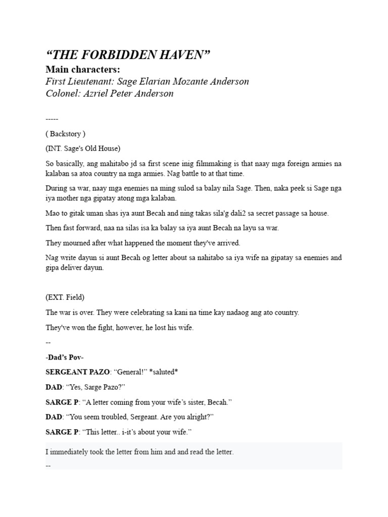 Forbidden Haven: A Soldier's Journey | PDF | Mystery, Thriller & Crime ...