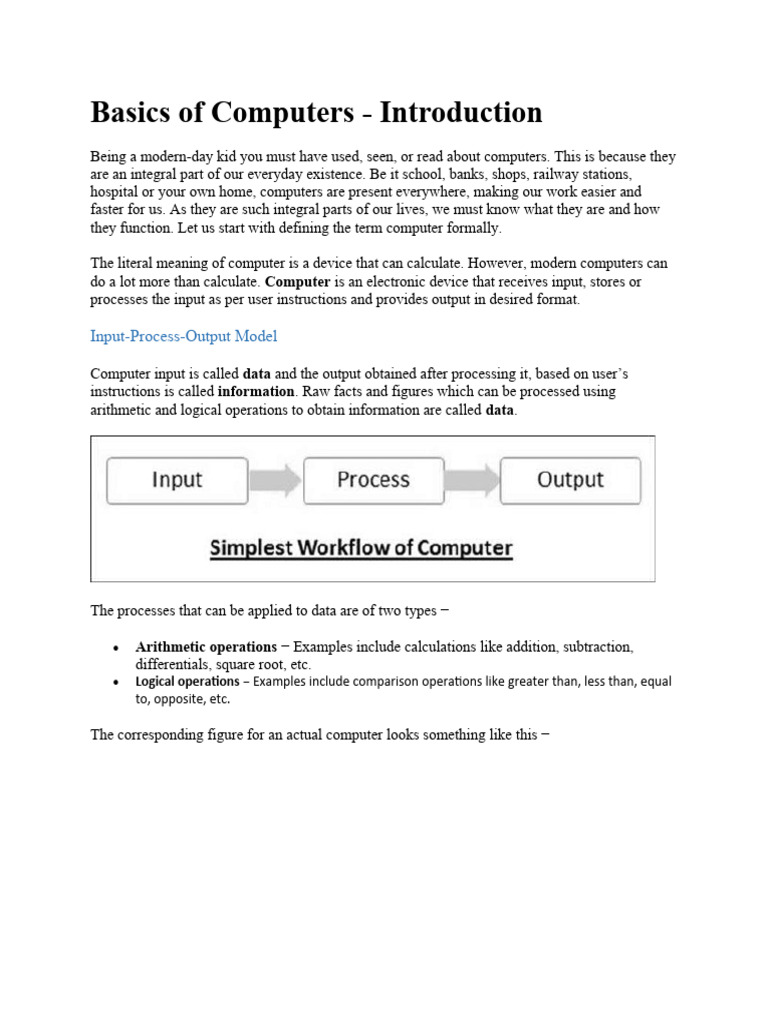 Basics of Computers | PDF | Operating System | Scheduling (Computing)