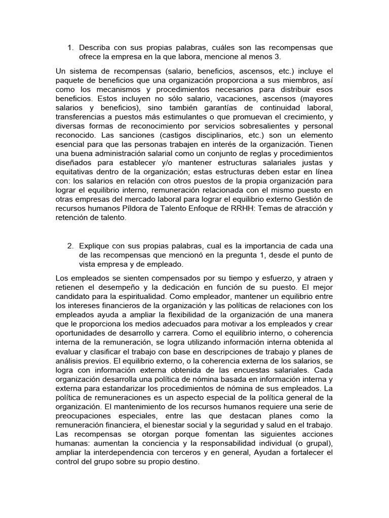 Foro 2 Gestion Talento Humano KMMA | PDF | Gestión de recursos humanos | Salario
