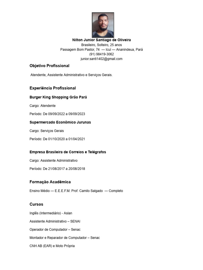Currículo Nilton | PDF
