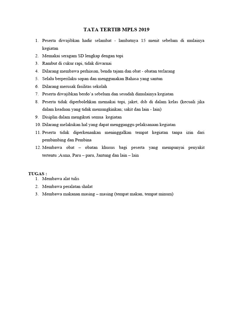 Tata Tertib Mpls | PDF | Karier & Perkembangan | Pengembangan Diri