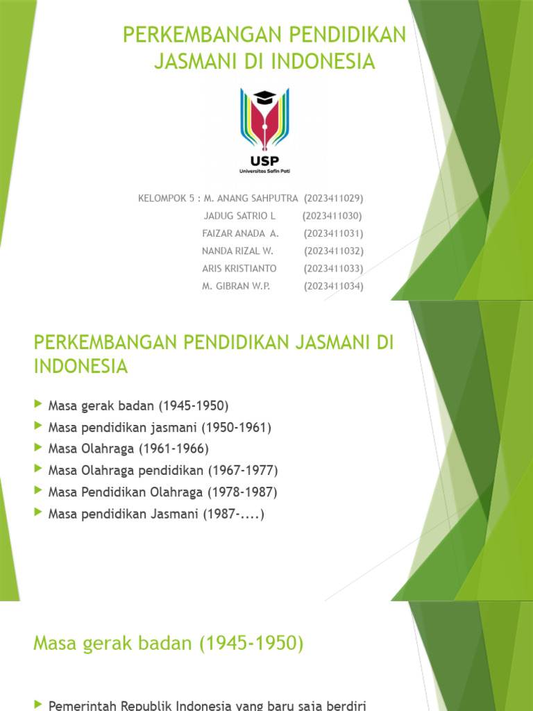 Perkembangan Pendidikan Jasmani Di Indonesia | PDF