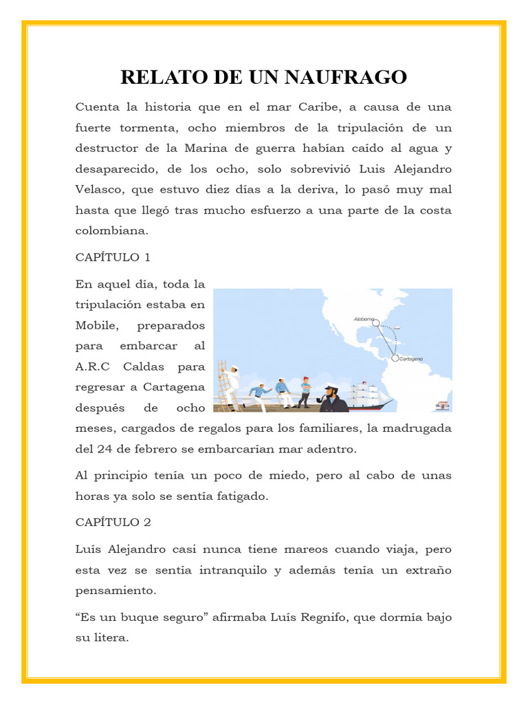 Resumen Relato de Un Naufrago | PDF | Buques