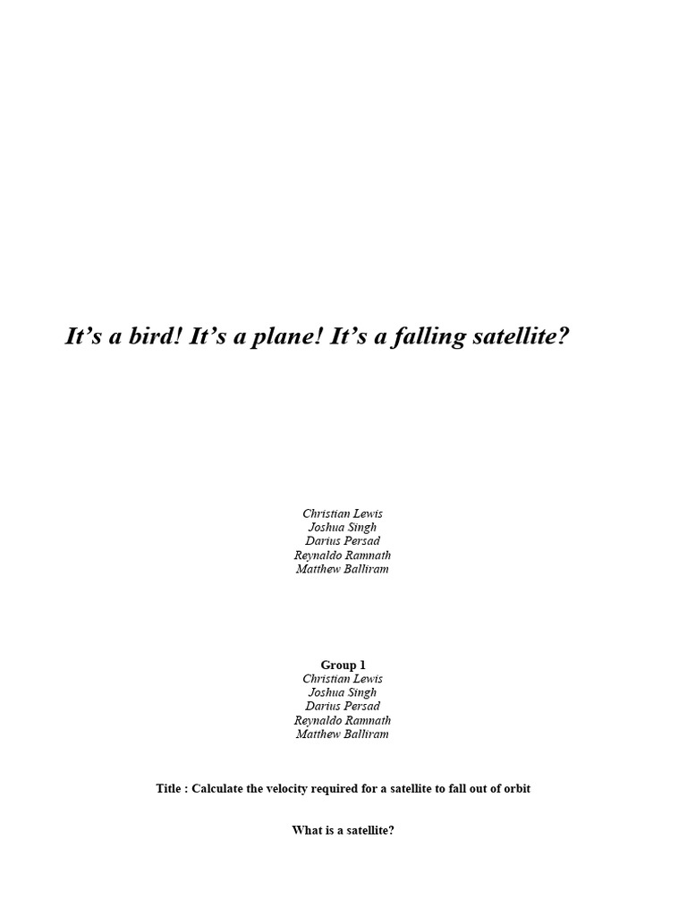 Pure IA Calculus | PDF | Satellite | Weight