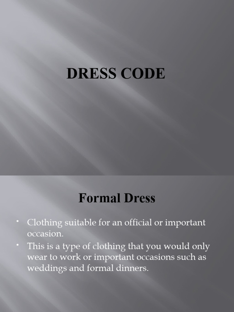 Dress Code 1 | PDF