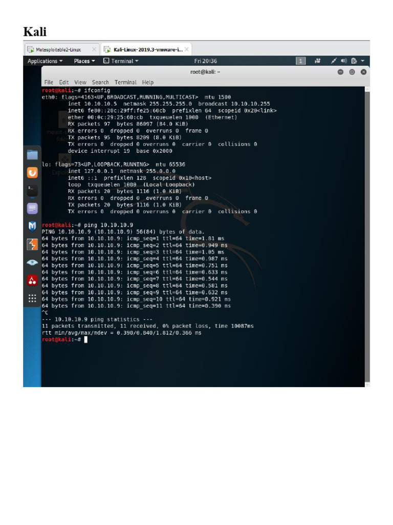 Kali Metasploitable 2 Host Scanning Guide | PDF | Computers ...