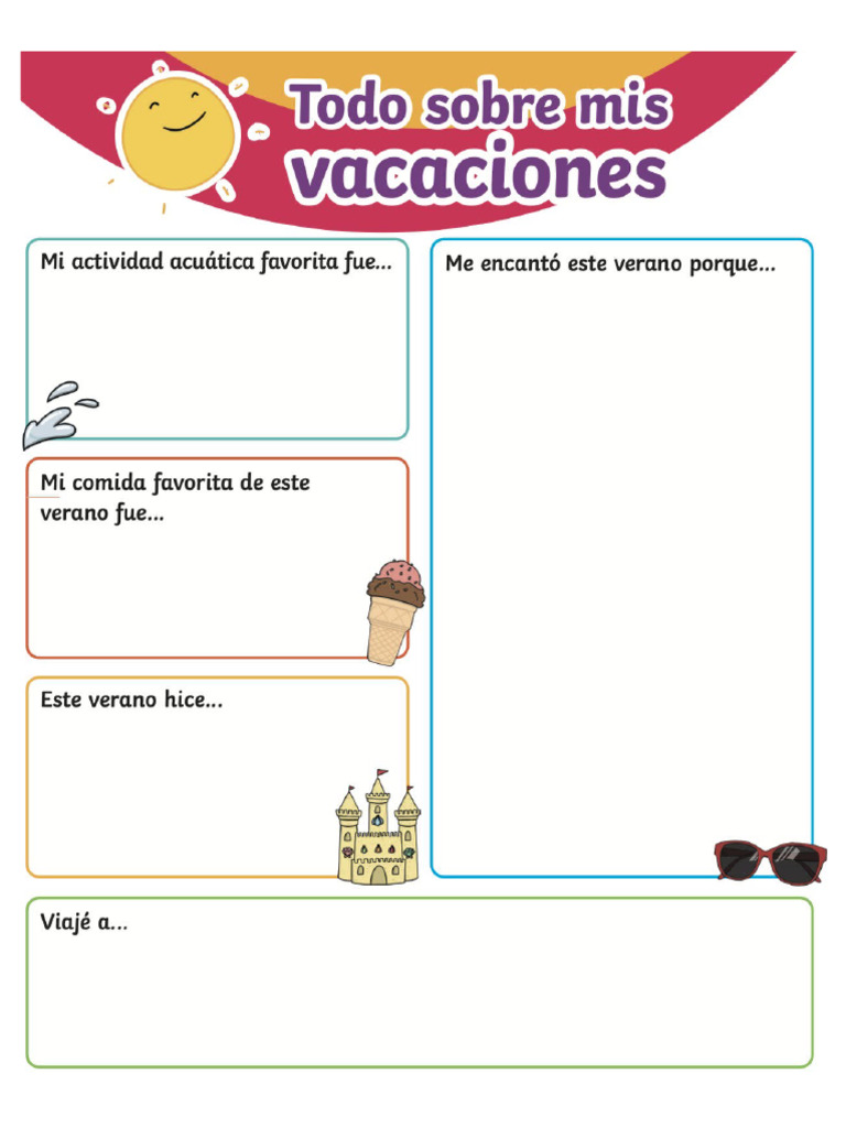 Todo Sobre Mis Vacaciones | PDF
