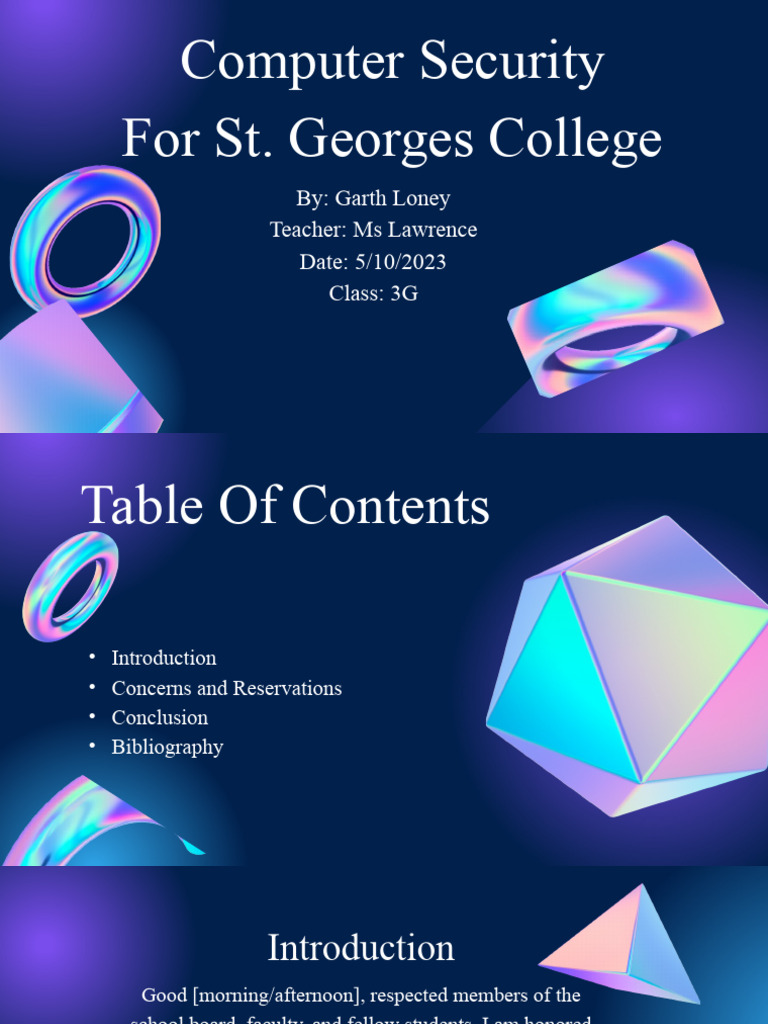 Computer Security For St. Georges College | PDF | Computer Security | Security