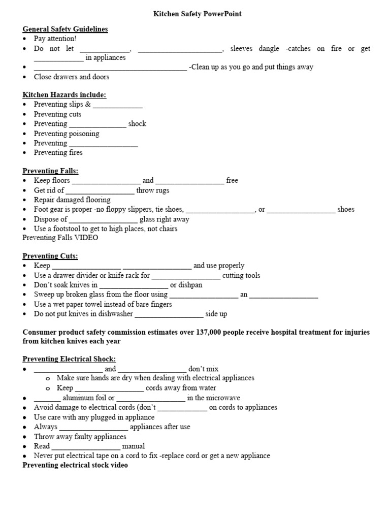 Kitchen Safety PPT NOTE | PDF | Manufactured Goods | Home