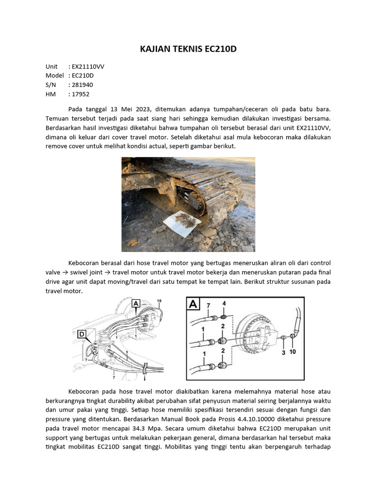 Kajian Teknis Ec210d | PDF