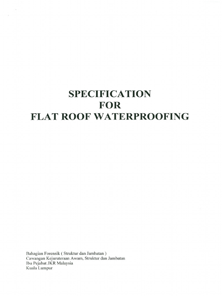 Flat Roof Waterproofing | PDF