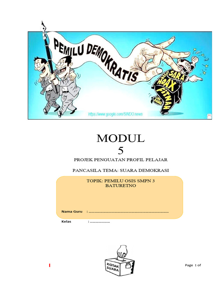 mODUL P5 SUARA DEMOKRASI New | PDF | Karier & Perkembangan